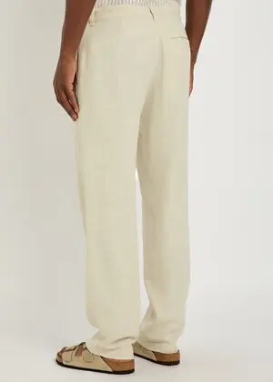 Paige Straight-leg Trousers - Cream