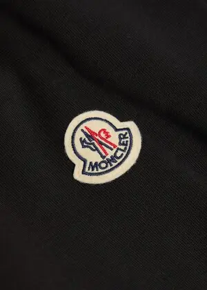 Moncler Cotton Sweatshirt With Logo Applique - Black