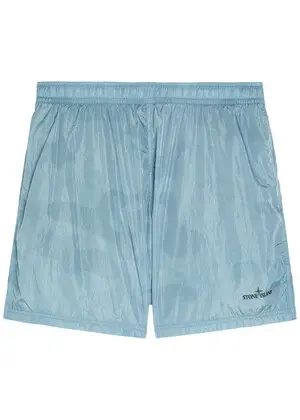Stone Island Camo-print Nylon Swim Shorts - Blue