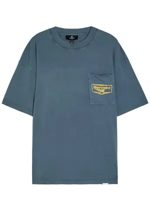 REPRESENT Nothing Faster Printed Cotton T-shirt - Indigo