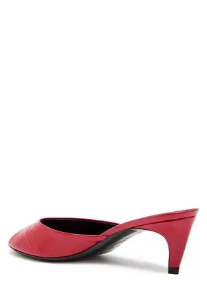 JUDE 65 Leather Peep-toe Mules