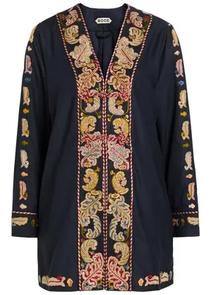 BODE Feather Runner Embroidered Cotton-Blend Jacket Multicoloured 1