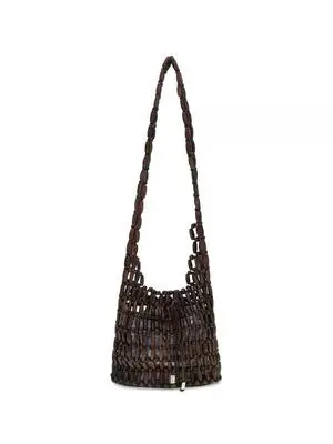 Staud Coronado Beaded Shoulder Bag - Brown
