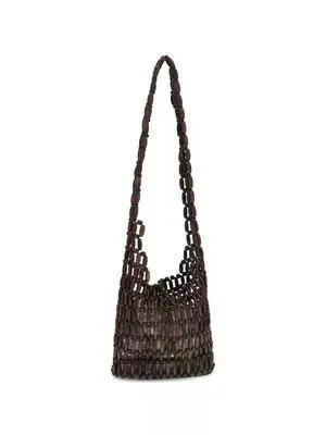 Staud Coronado Beaded Shoulder Bag - Brown