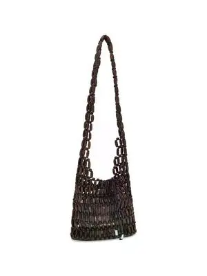 Staud Coronado Beaded Shoulder Bag - Brown