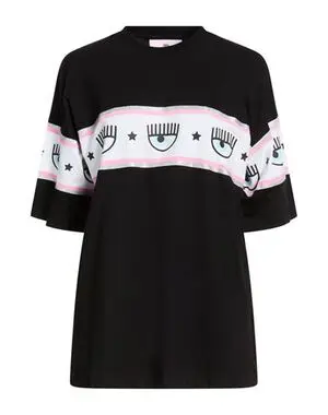 CHIARA FERRAGNI Cotton T-shirt With Logo Print - Black