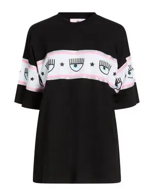 CHIARA FERRAGNI Cotton T-shirt With Logo Print - Black