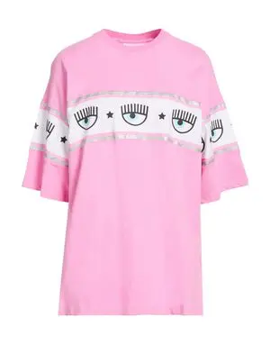 CHIARA FERRAGNI Eyes" Printed Cotton T-shirt - Pink