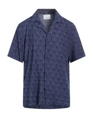 Crossley Man Shirt Light Grey Size L Cotton, Recycled Cotton Navy