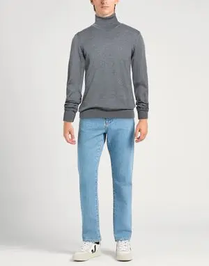 BOSS Turtleneck Virgin Wool Top - Grey