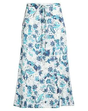 REALLY WILD Floral Jacquard Flared Midi Skirt - Azure