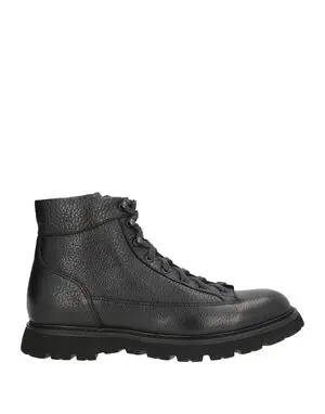 DOUCAL'S Pebbled-leather Lace-up Ankle Boots