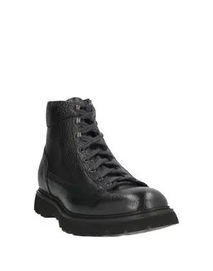 DOUCAL'S Pebbled-leather Lace-up Ankle Boots