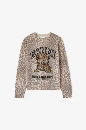 Ganni Animal Print Knitwear For Women