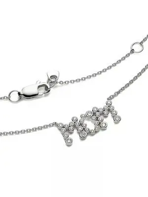 MARIA BLACK Rhodium-plated Crystal Embellished Mom Pendant Necklace