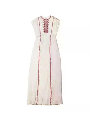 MARANT ETOILE Liviane Embroidered Dress With Rope Belt - Neutrals