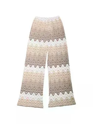 MC2 SAINT BARTH Amalia Chevron-knit Trousers - Neutrals