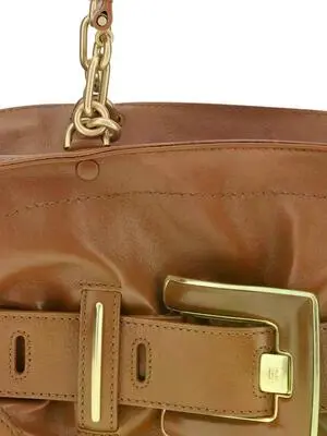 Balmain Anthem Leather Shoulder Bag - Brown