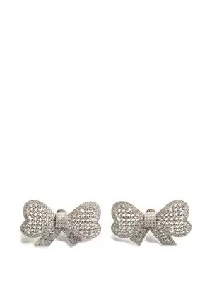 Valentino Garavani Trop Chou Earrings In Metal And Swarovski® Crystals - Silver