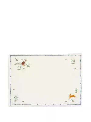 HOUSE OF CAPRICORN Santa Cruz Embroidered Placemat - Neutrals