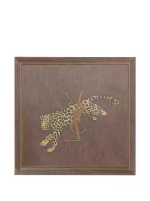Saint Laurent Cassandre Leopard-print Scarf - Brown