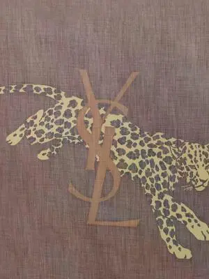 Saint Laurent Cassandre Leopard-print Scarf