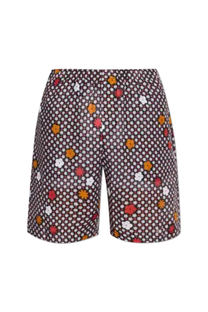 MAISON MARGIELA Printed Cotton Swim Shorts - Black