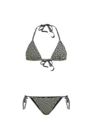 Balmain Geometric Print Two-piece Swimsuit - Black