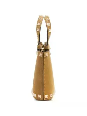 Valentino Garavani Rockstud Mini Suede Shopping Bag - Neutrals