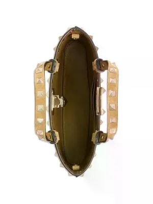 Valentino Garavani Rockstud Mini Suede Shopping Bag - Neutrals