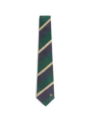 Valentino Garavani Silk Jacquard Regimental Tie - Blue