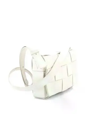 Bottega Veneta Cassette Maxi Intrecciato Leather Small Crossbody Bag - Neutrals