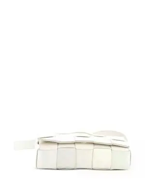 Bottega Veneta Cassette Maxi Intrecciato Leather Small Crossbody Bag - Neutrals