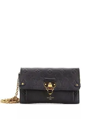 LOUIS VUITTON Vavin Chain Wallet Monogram Empreinte Leather Clutch - Black