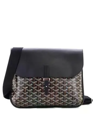 Goyard Coursier Messenger Bag Coated Canvas And Leather - Black