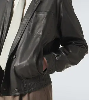 Giorgio Armani Archivio Leather Bomber Jacket