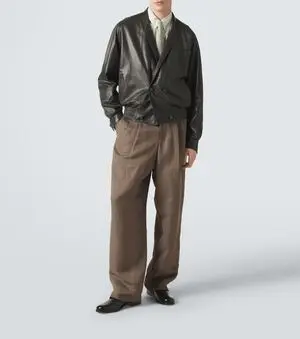 Giorgio Armani Archivio Leather Bomber Jacket