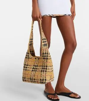 Burberry Medium Raffia Tote Bag - Neutrals