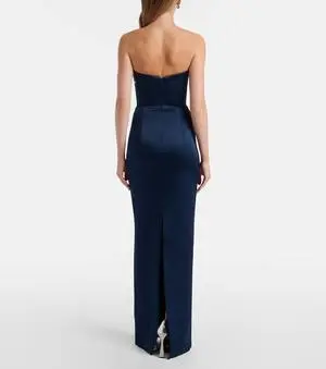 Rebecca Vallance Lessa Embellished Satin Bustier Gown