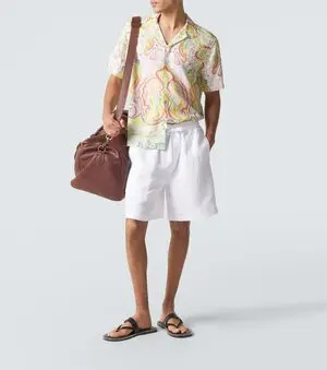 Orlebar Brown Maitan Printed Linen Bowling Shirt