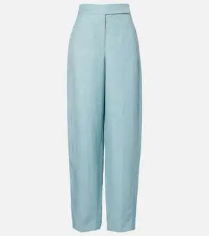 JOSEPH Aix Chambray Wide-leg Pants