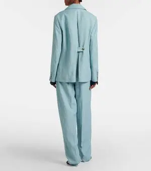 JOSEPH Aix Chambray Wide-leg Pants