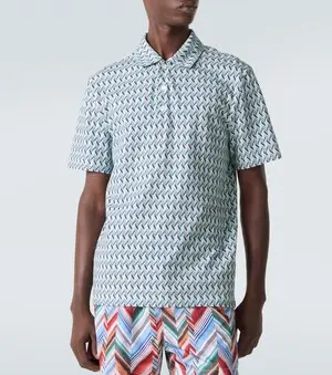 Missoni Zigzag Cotton Polo Shirt - Blue