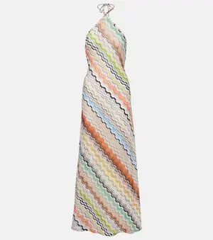 Missoni Zig Zag Halterneck Maxi Dress - Multicoloured