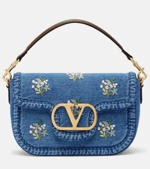 Valentino Garavani Alltime Medium Denim Top-handle Bag