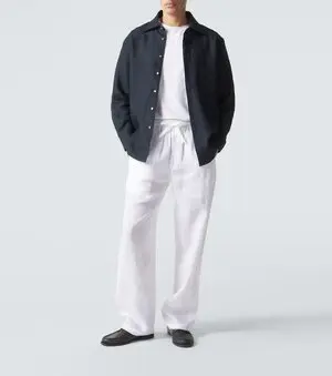 SAMAN AMEL Linen Overshirt - Blue