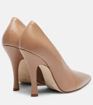 Magda Butrym Leather Pointed Toe Pumps - Beige