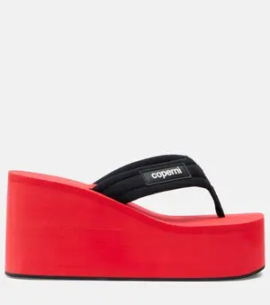 Coperni Logo Platform Thong Sandals - Red