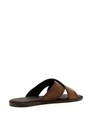 Magnanni Criss-cross Leather Sandals - Brown
