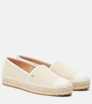 GIANVITO ROSSI Canvas And Leather Espadrilles - Neutrals